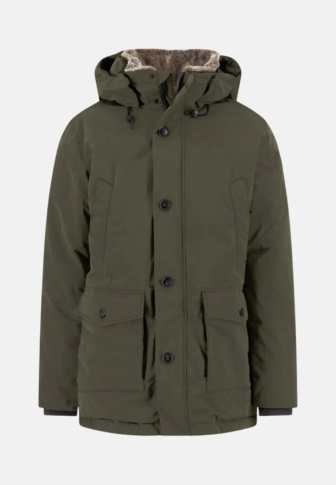 Hooded Winter Parka Jacket Dusty Forest – FYNCH-HATTON UK