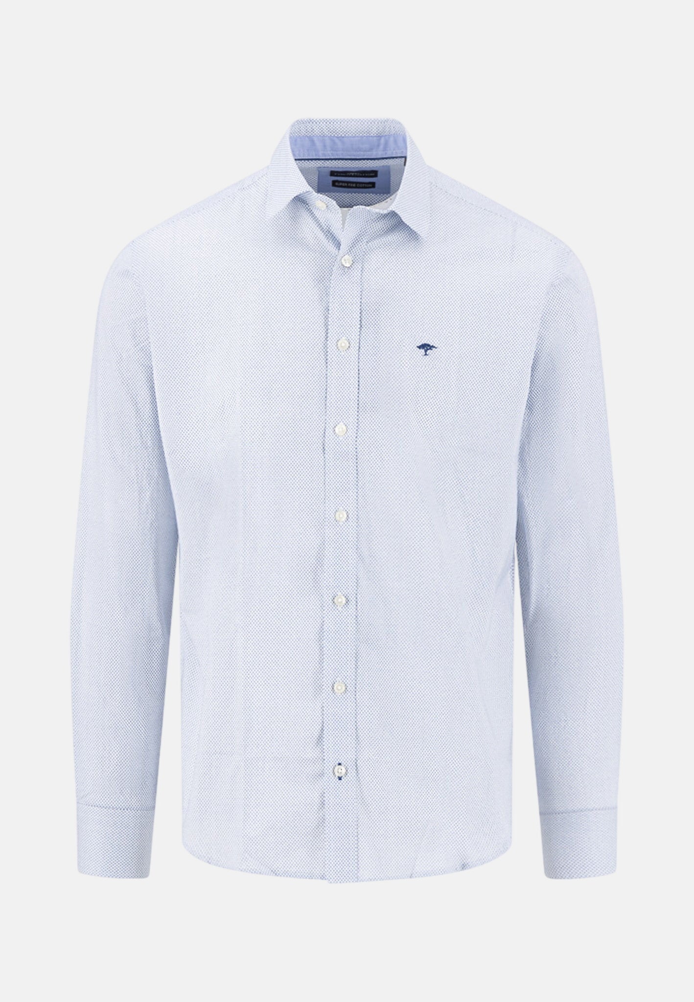 Fynch-Hatton Essential Premium Print Kent Collar Shirt Harbour Blue ...