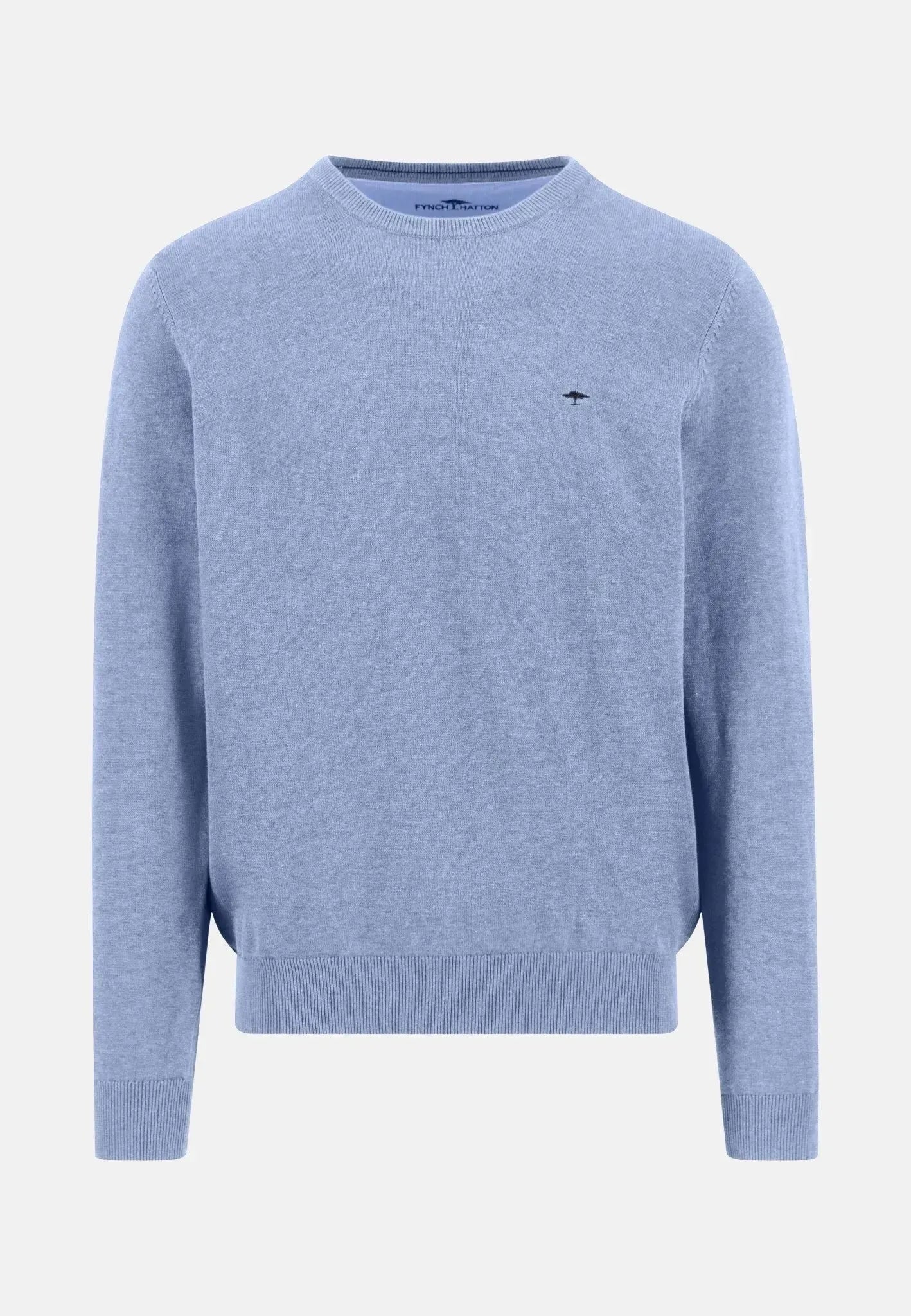 Fynch-Hatton Fine Knit Cotton Crewneck Sweater New Breeze | fynch ...