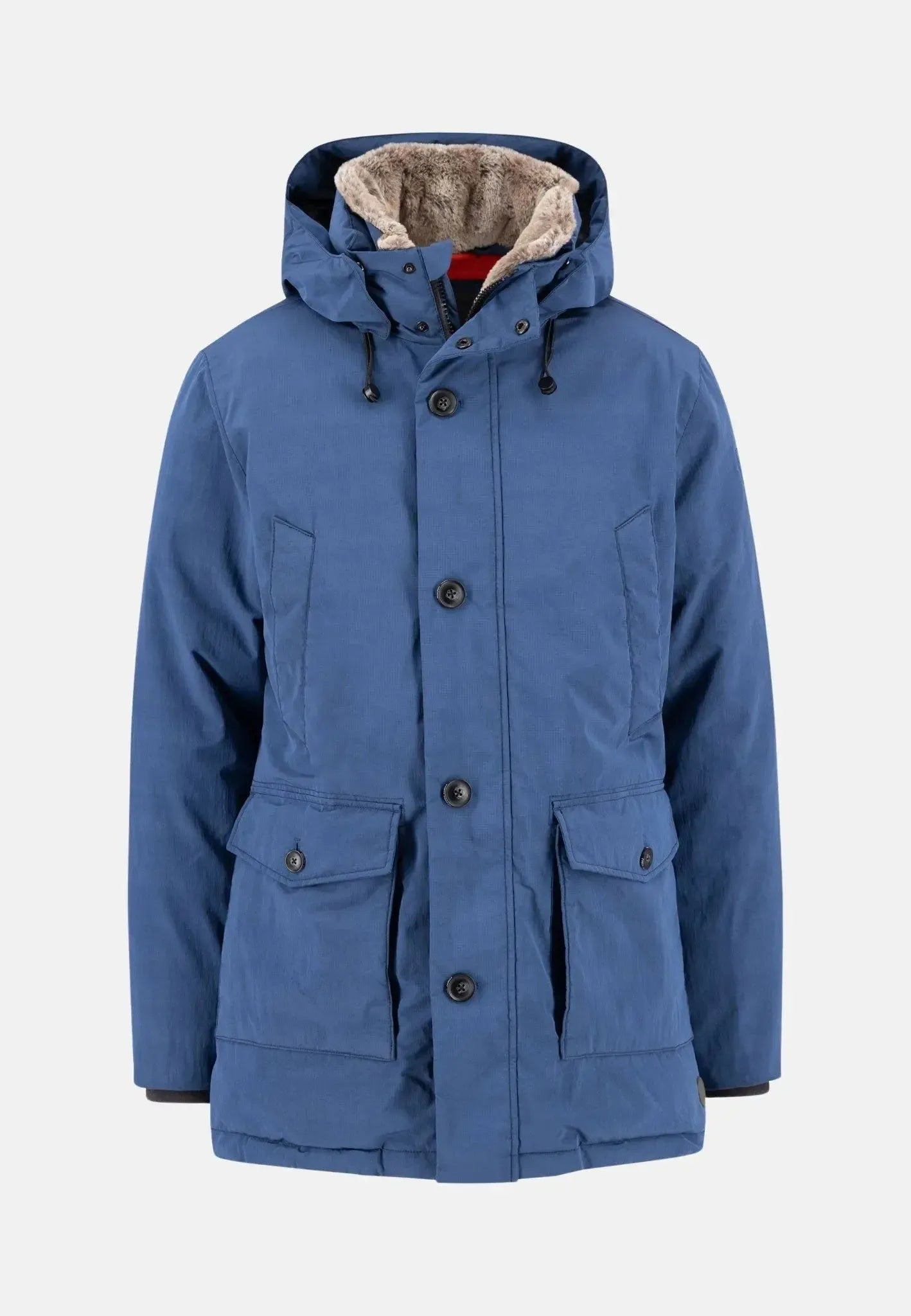 Hooded Winter Parka Jacket Misty Blue | FYNCH-HATTON UK