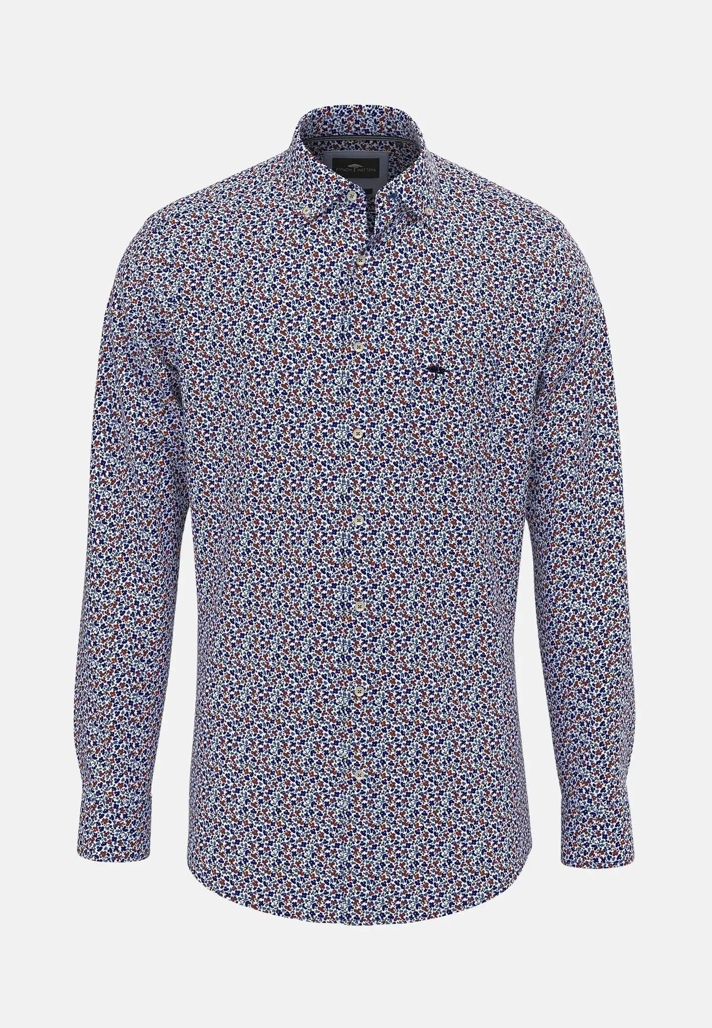 Fynch-Hatton Modern Flower Print Shirt Navy | fynch-hatton.co.uk ...