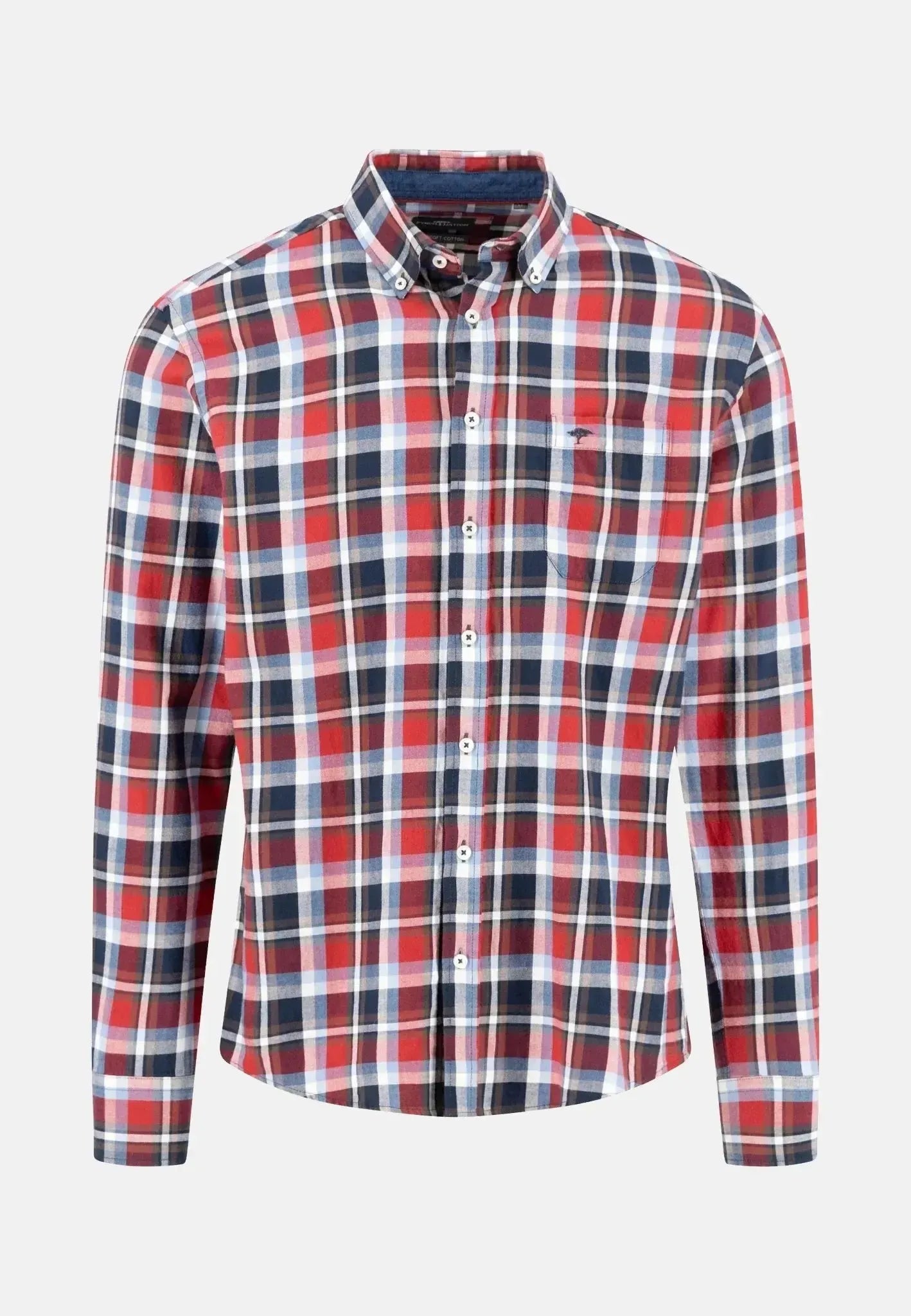 Fynch-Hatton Multicolour Flannel Check Shirt Garnet Red | fynch-hatton ...