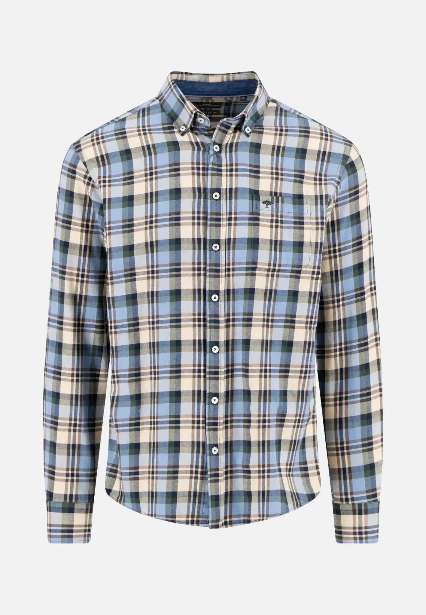 Fynch-Hatton Multicolour Flannel Check Shirt Sand | fynch-hatton.co.uk ...